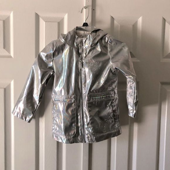 Cat & Jack | Jackets & Coats | Cat Jack Silver Metallic White Paint ...
